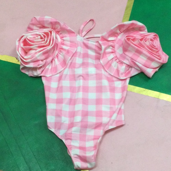 Mia Belle Girls | Swim | Nwt Mia Belle Girls Pink Checkered Swim Suit ...